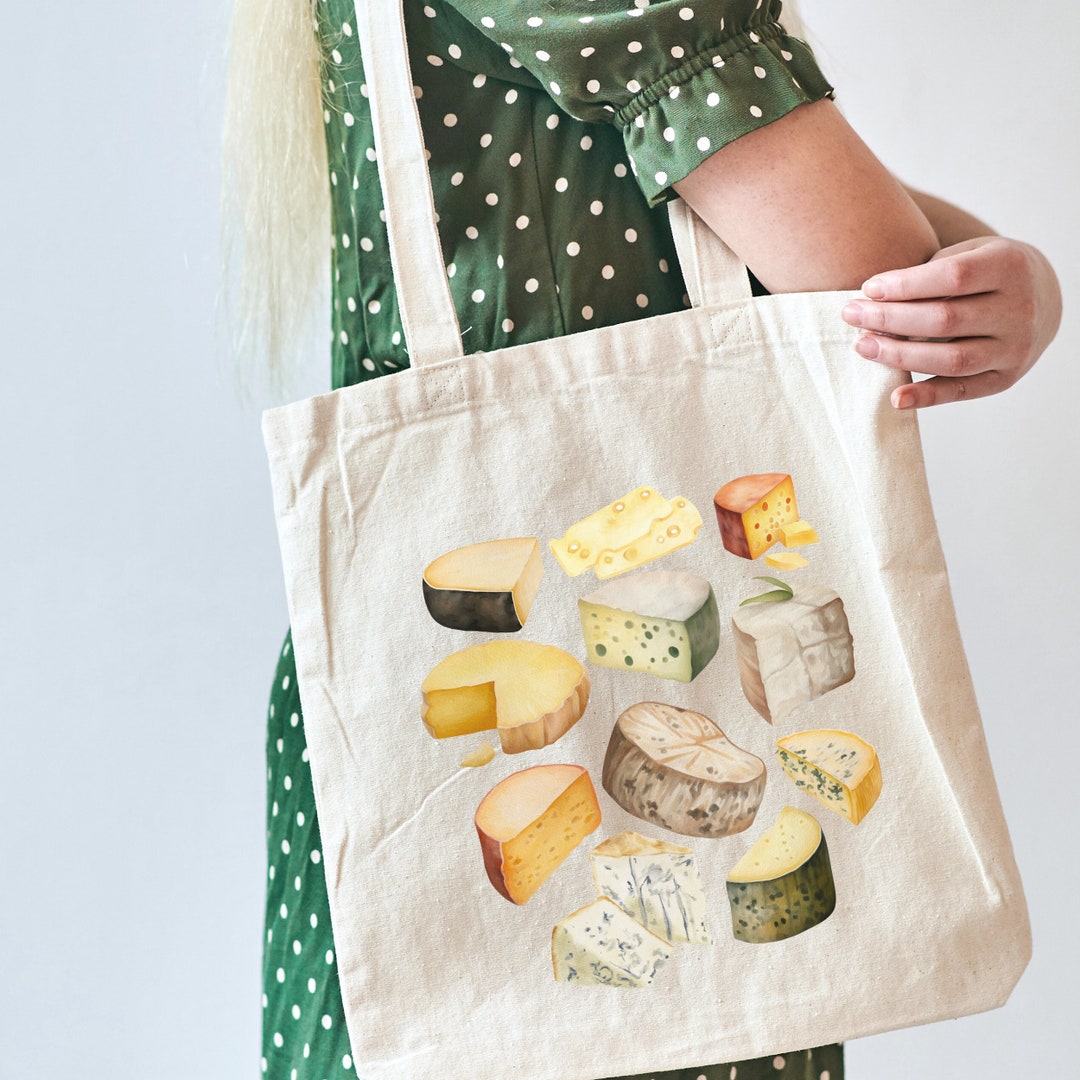 Cheese Lover Tote Bag, Italian Girl Farmers Market Bag, Cheese Monger ...