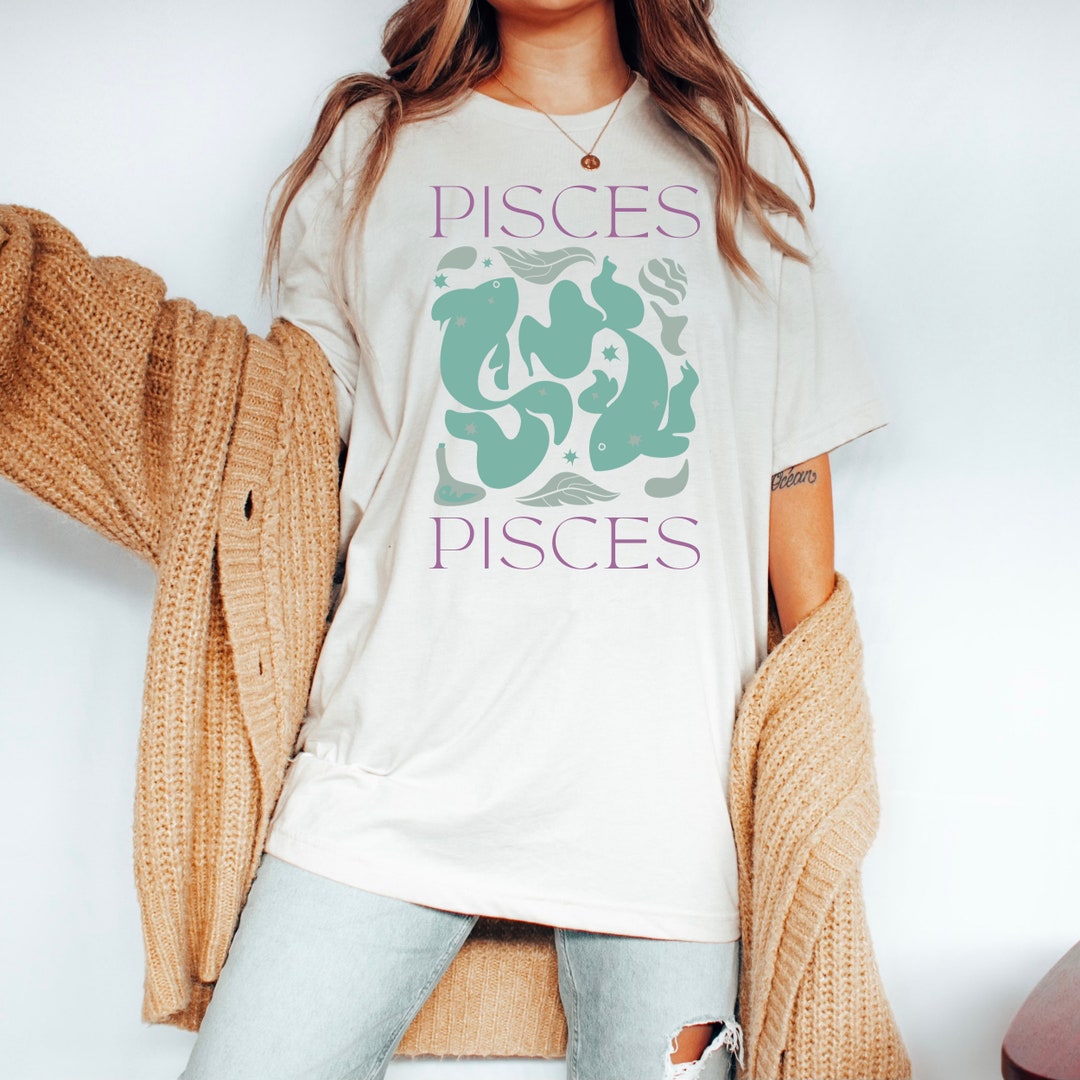 Pisces Sign Shirt, Zodiac T-shirt, Astrology Gifts, Over-sized ...