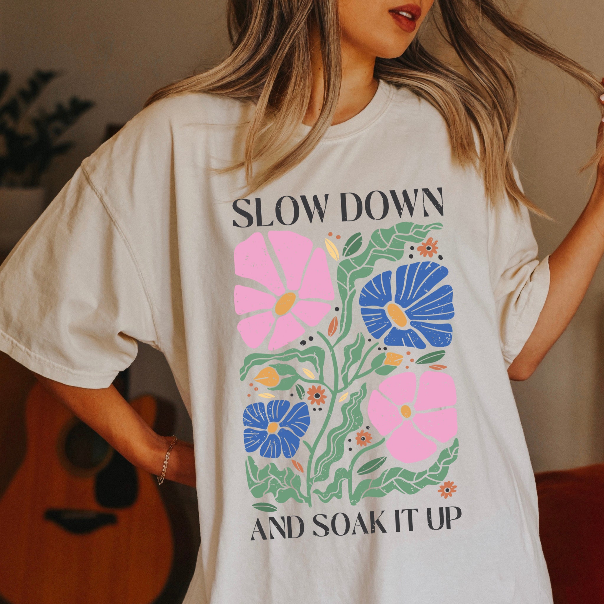 Comfort Colors Oversized Tee-shirt, Hippie Mama Nature Graphic T-shirt ...