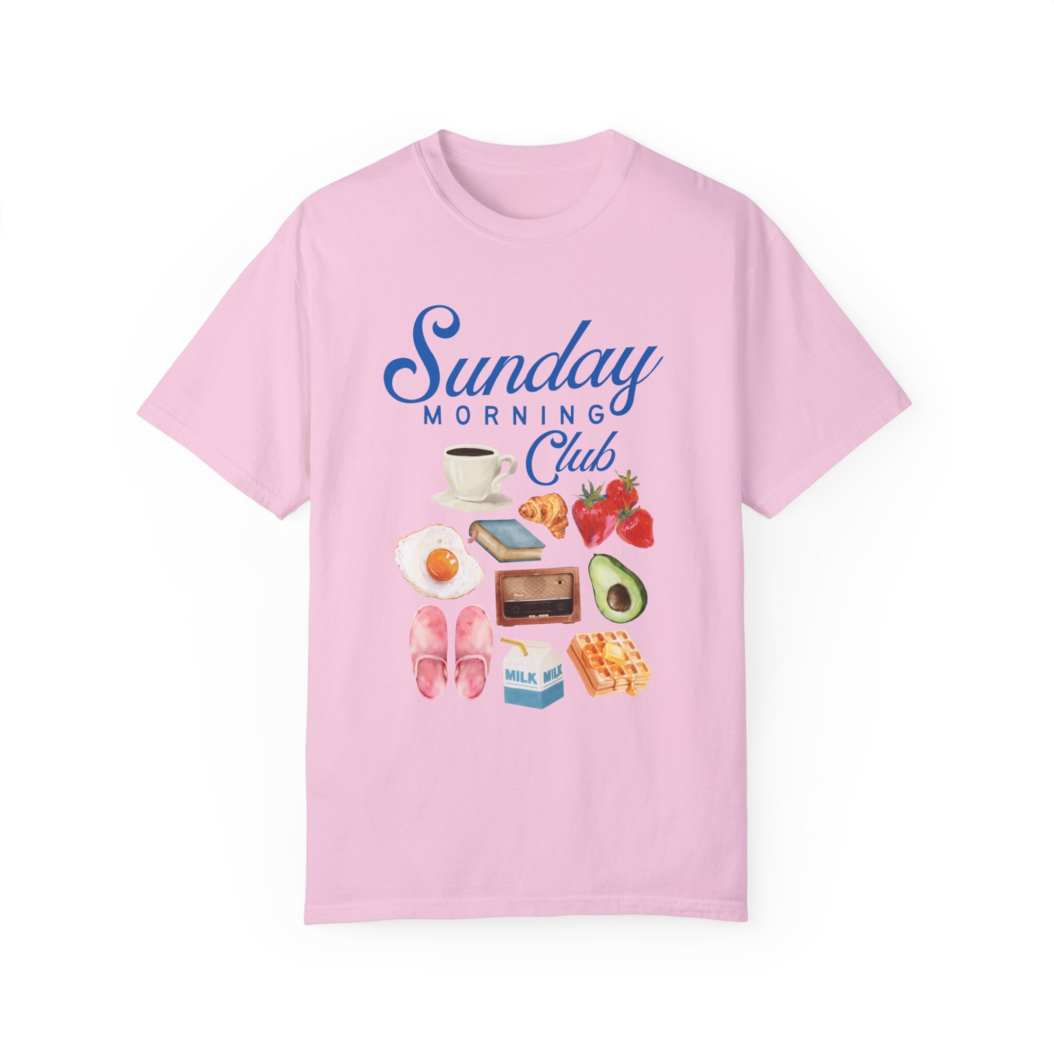 Breakfast Shirt, Sunday Morning Club Graphic Tee, Casual Downtown Girl ...