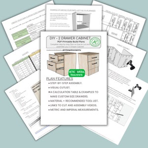 DIY 2 Drawer Cabinet - Digital Plans - Etsy