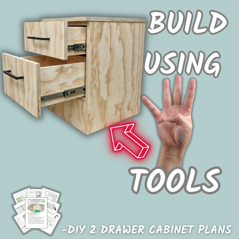 DIY 2 Drawer Cabinet - Digital Plans - Etsy
