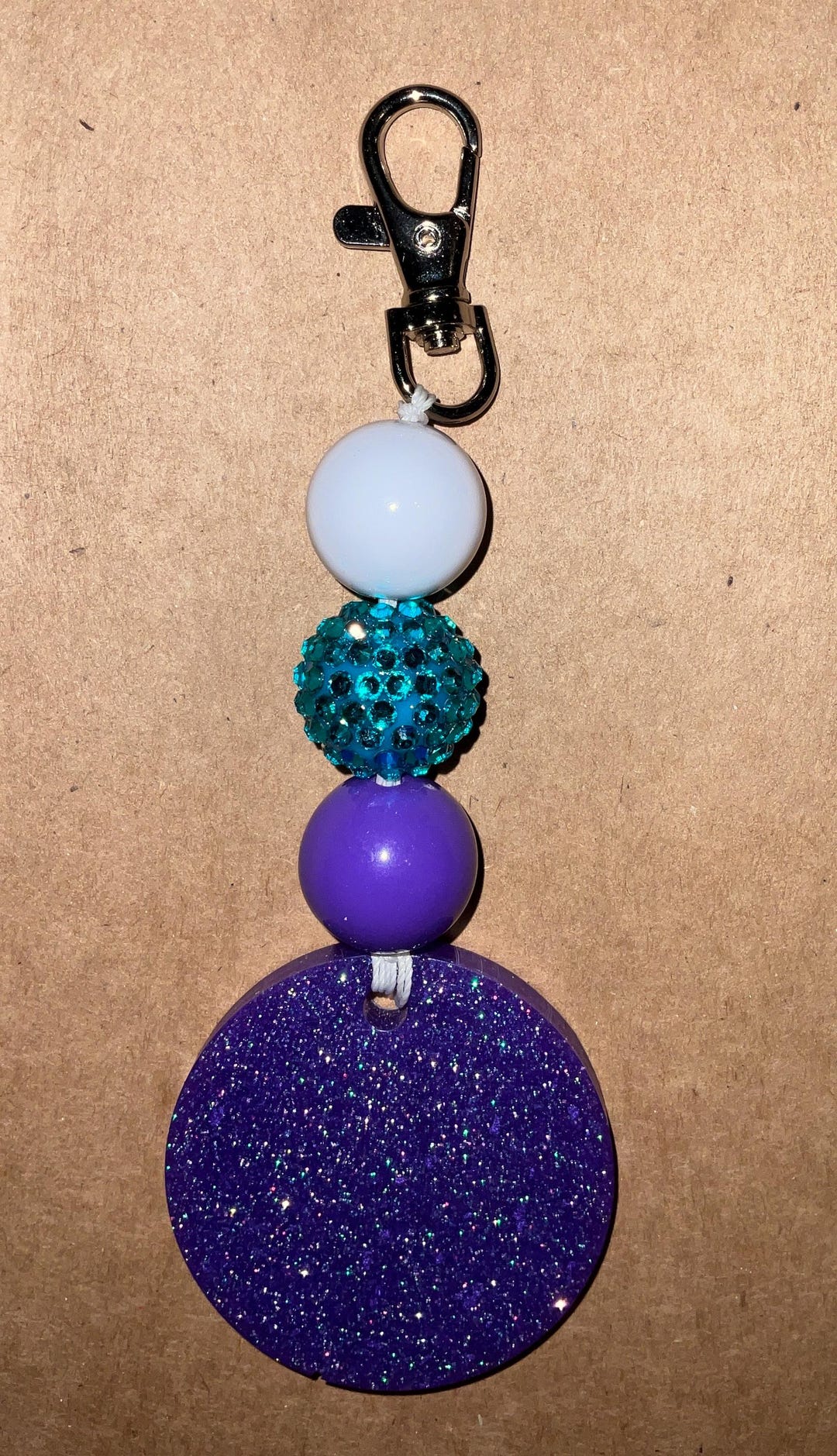 Purple Sparkle Bubblegum Bead Keychain/backpack Charm. (20241268) - Etsy