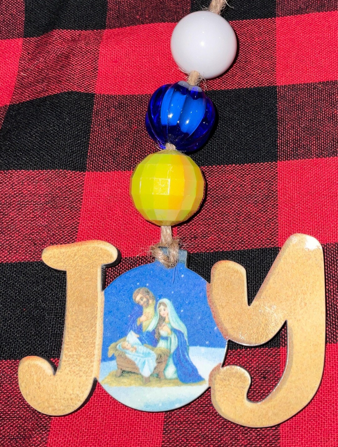 Joy Nativity Beaded Ornament (20241278) - Etsy