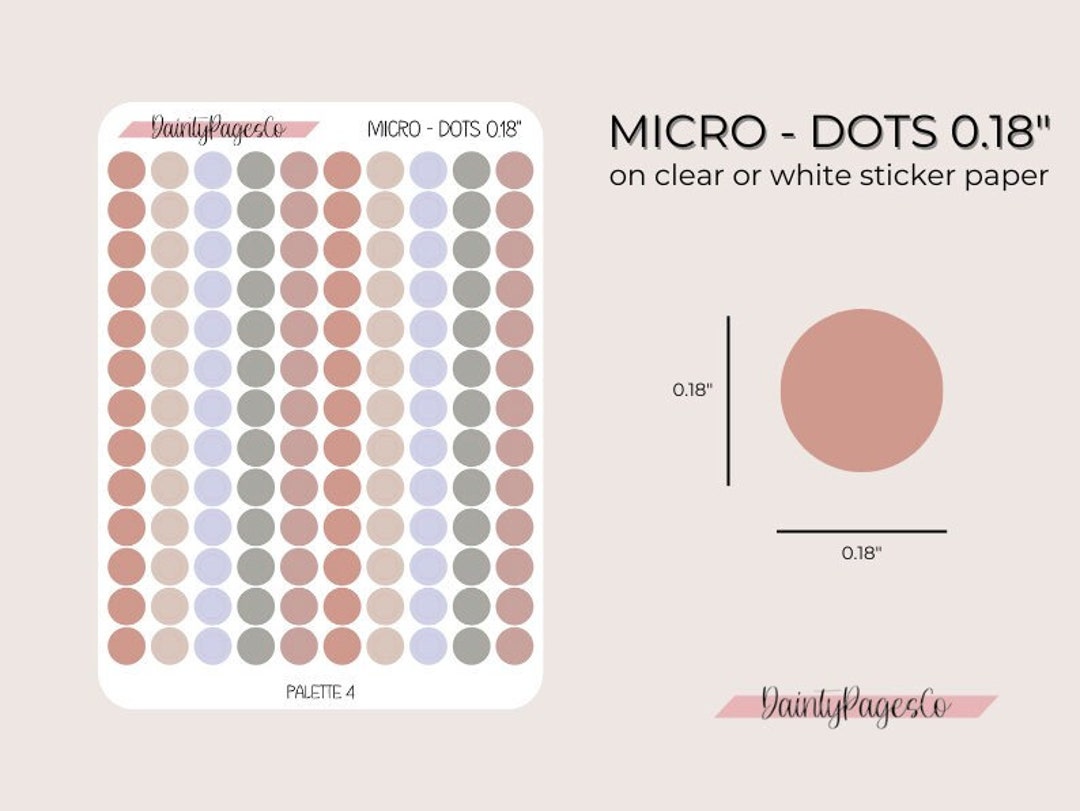 MICRO - DOTS 0.18" | Micro Circle Stickers | Transparent Minimal ...