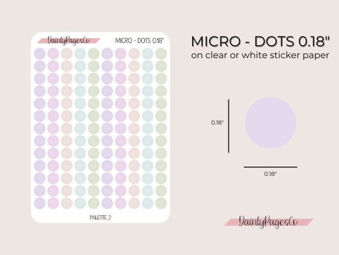 MICRO - DOTS 0.18" | Micro Circle Stickers | Transparent Minimal ...
