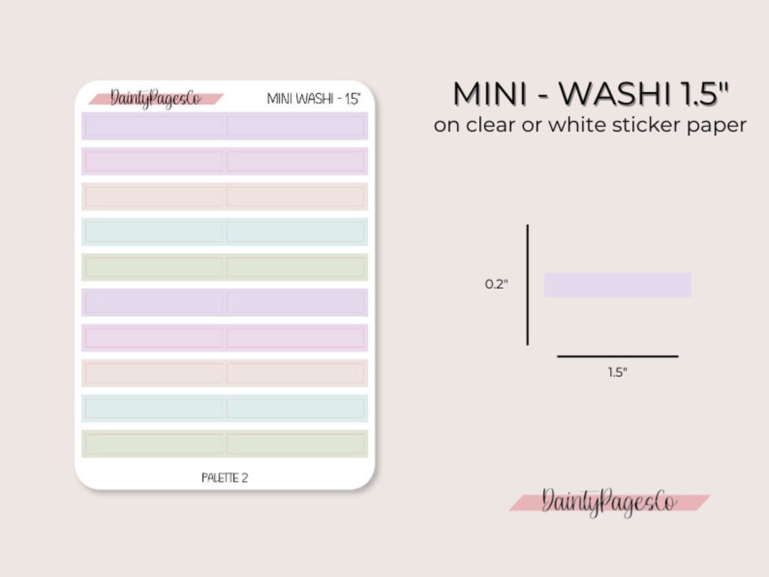 MINI - WASHI 1.5" | Mini Highlight Stickers | Transparent Minimal ...