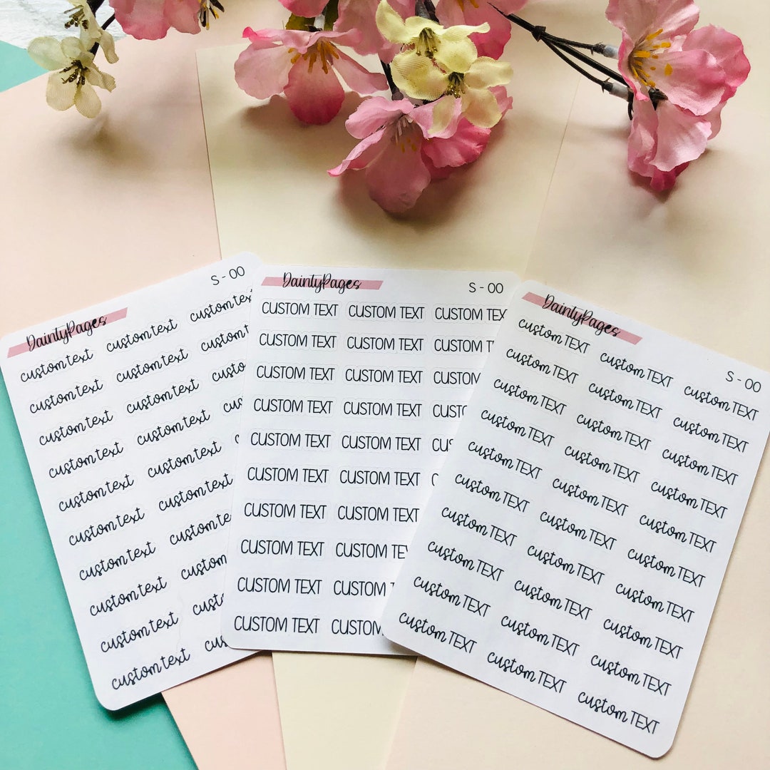 CUSTOM SCRIPT - Mini Script Stickers | Transparent Minimal Functional ...