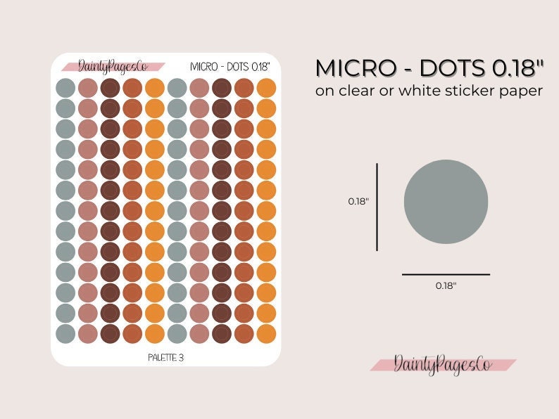 MICRO - DOTS 0.18" | Micro Circle Stickers | Transparent Minimal ...