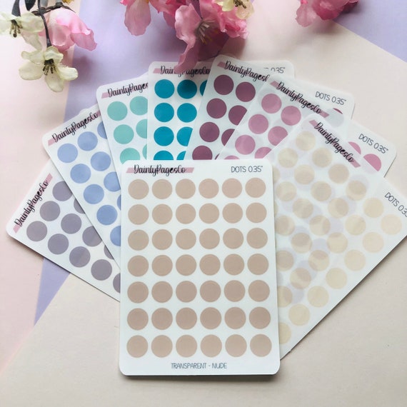 TRANSPARENT DOT Stickers 0.35 Circle Stickers Minimal - Etsy