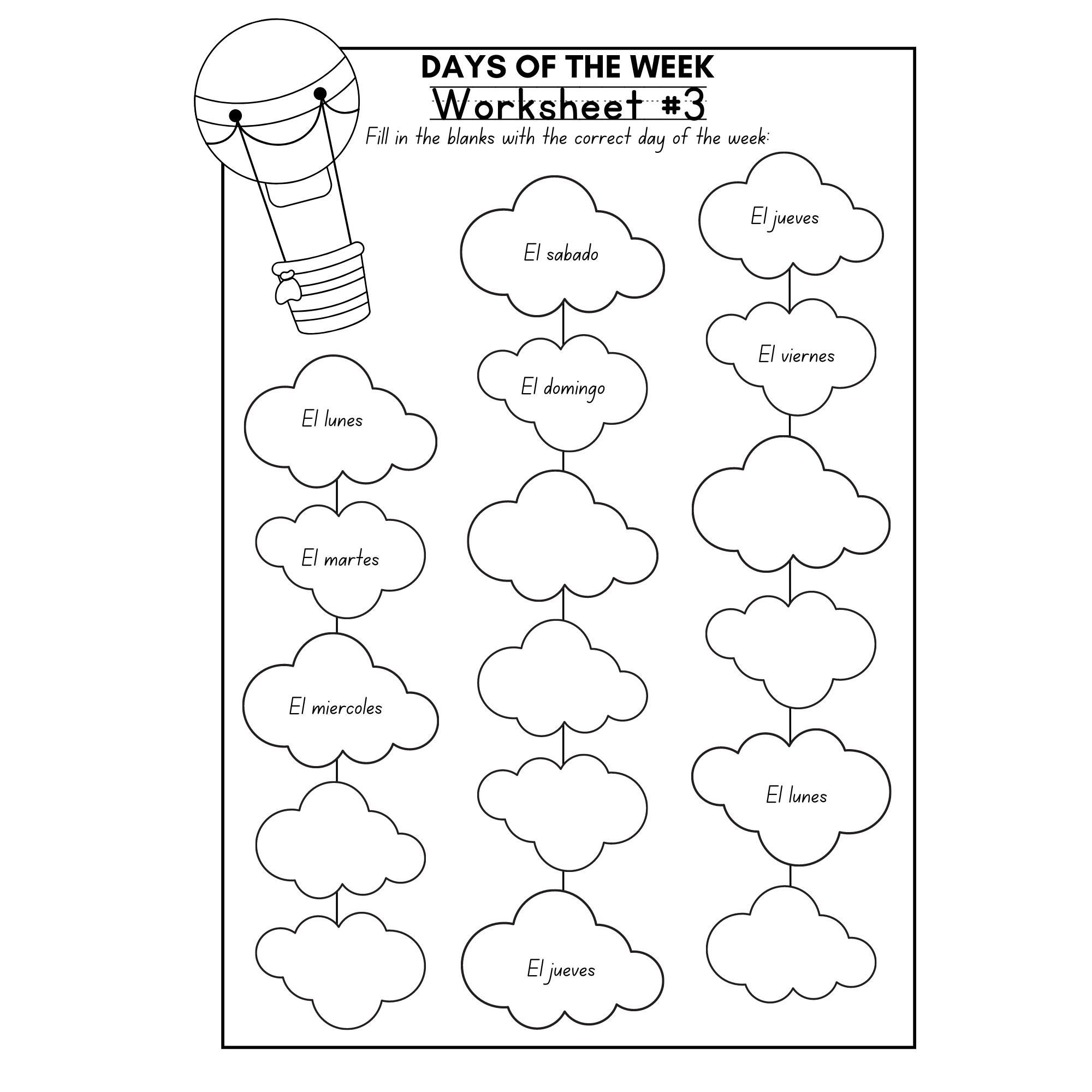 Los Dias De La Semana Y Los Meses Del Año with Solutions - Etsy