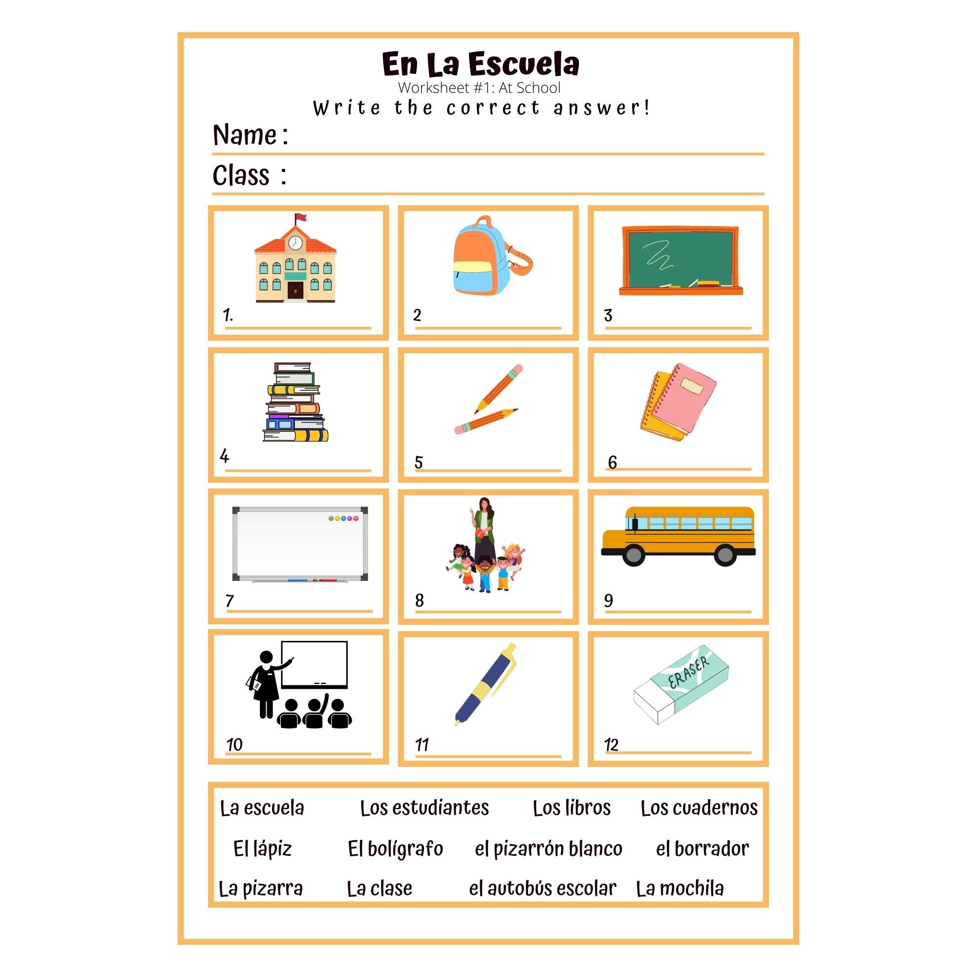 En La Escuela (includes Soln) - Etsy