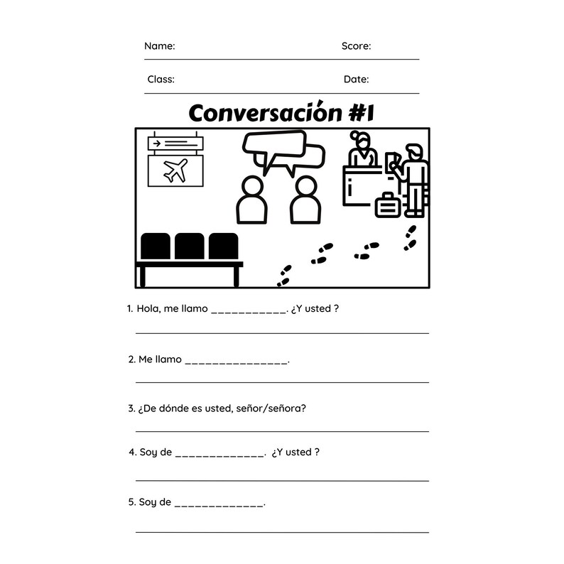 Saludos Y Conversaciones En Español (solutions Included) - Etsy