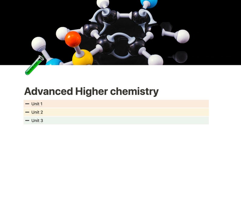 Advanced Higher Chemistry Notes (SQA) - Etsy