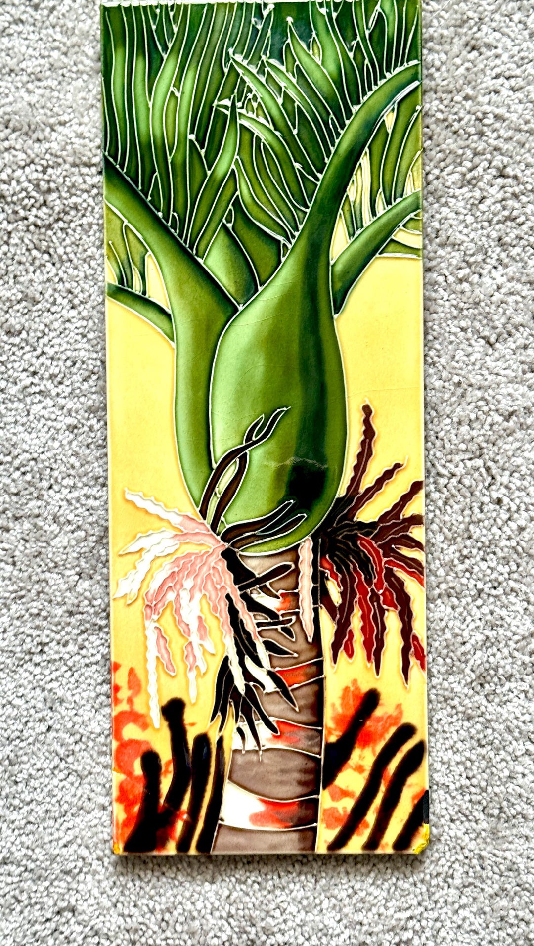 Vintage Maori Floral Tile: Hand-painted New Zealand Art, Boho Decor - Etsy