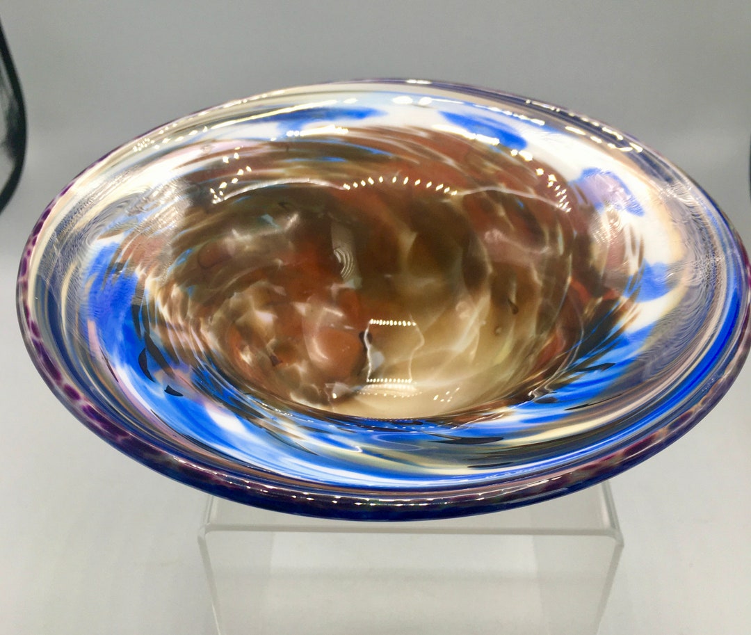 Rare Chad Balster Art Glass Bowl: Signed Swirled Glass, 2004 - Etsy