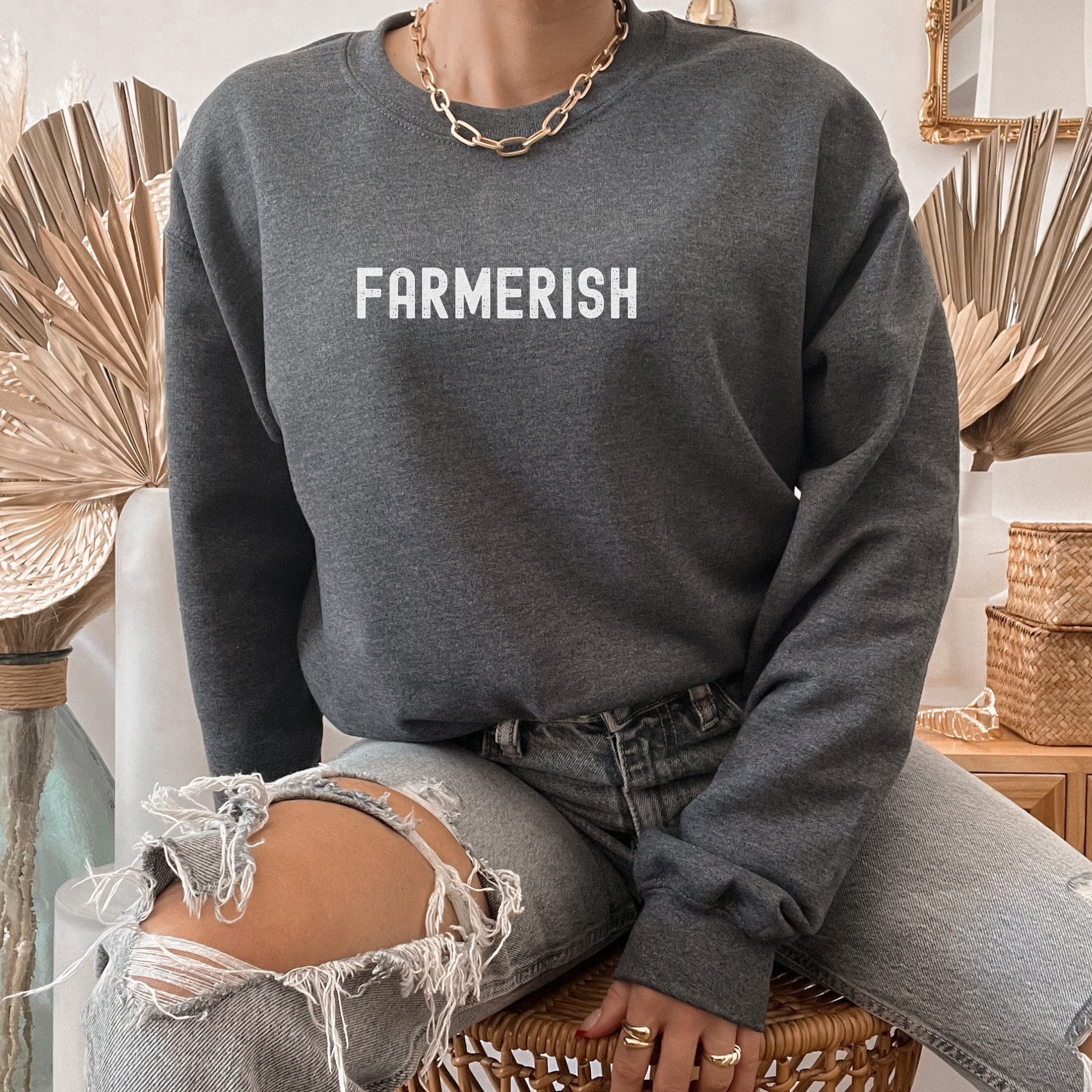 Farmerish Sweatshirt, Farm Graphic Crewneck, Farmer-ish, Farmer Shirt ...
