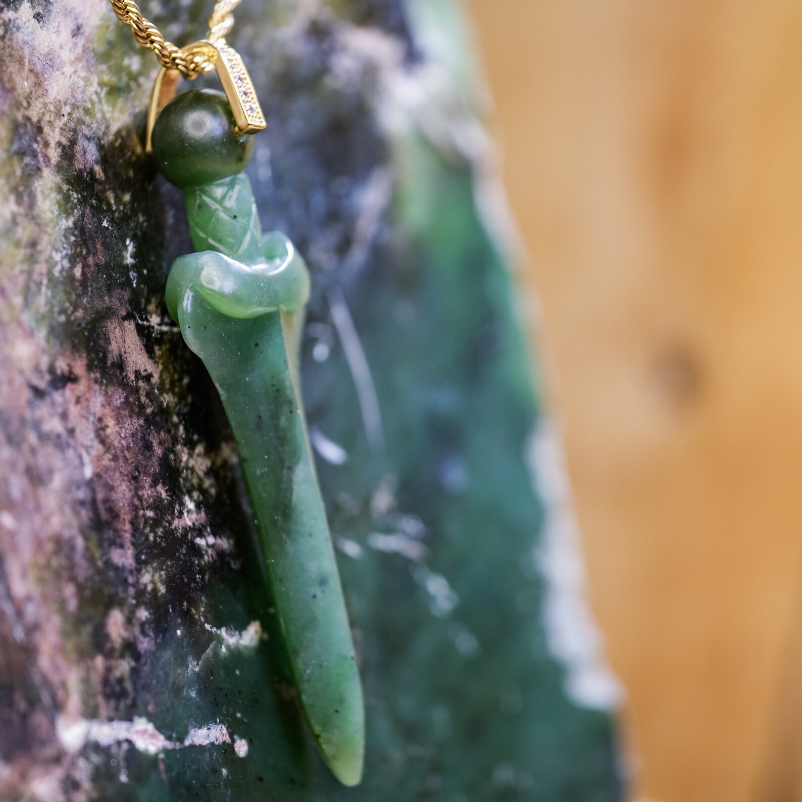 Hand Carved Jade Sword Necklace - Etsy