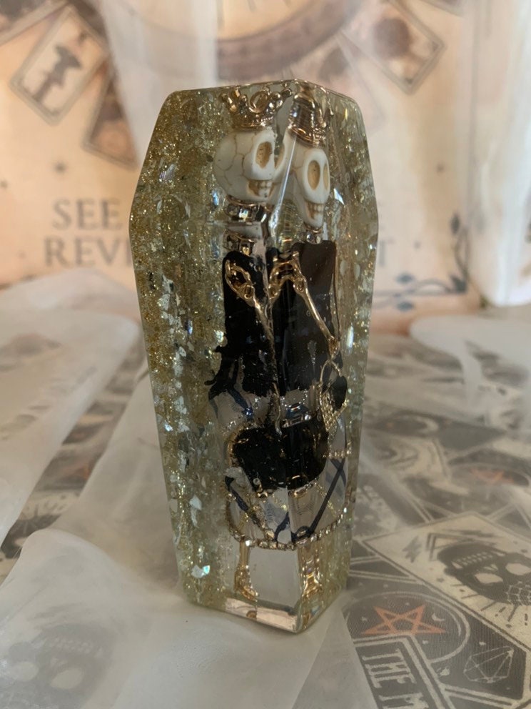 Coffin With Skeleton Figurine - Etsy