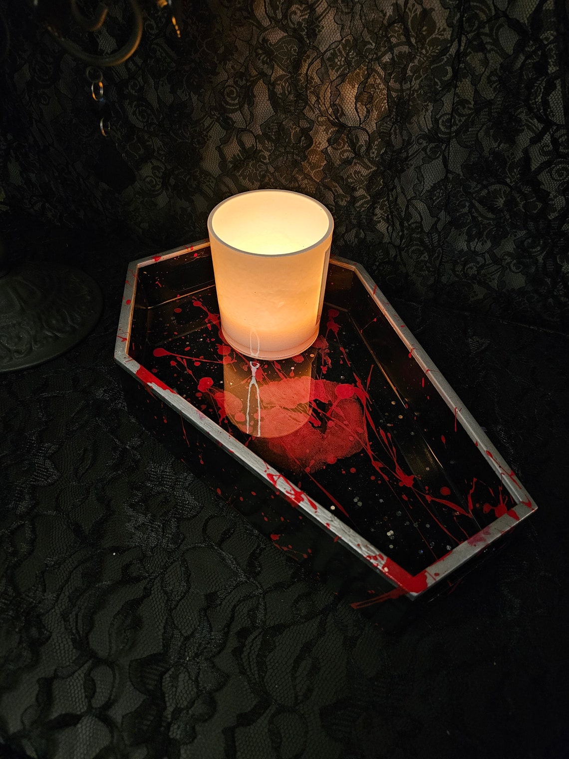 Coffin Tray With Blood Splatter Print - Etsy