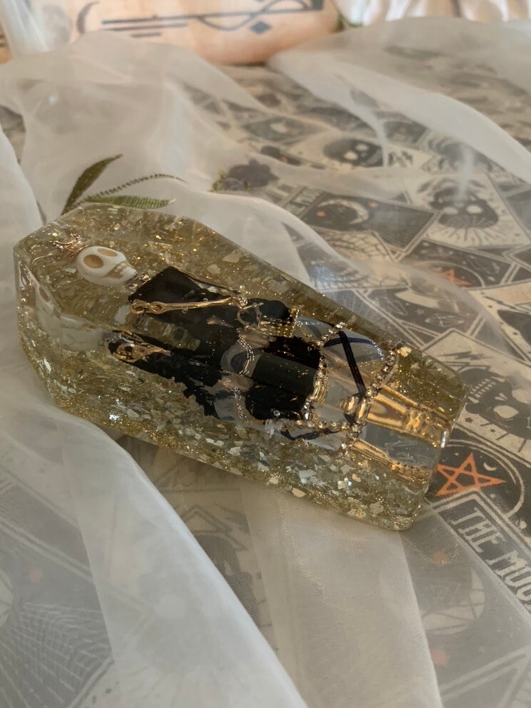 Coffin With Skeleton Figurine - Etsy