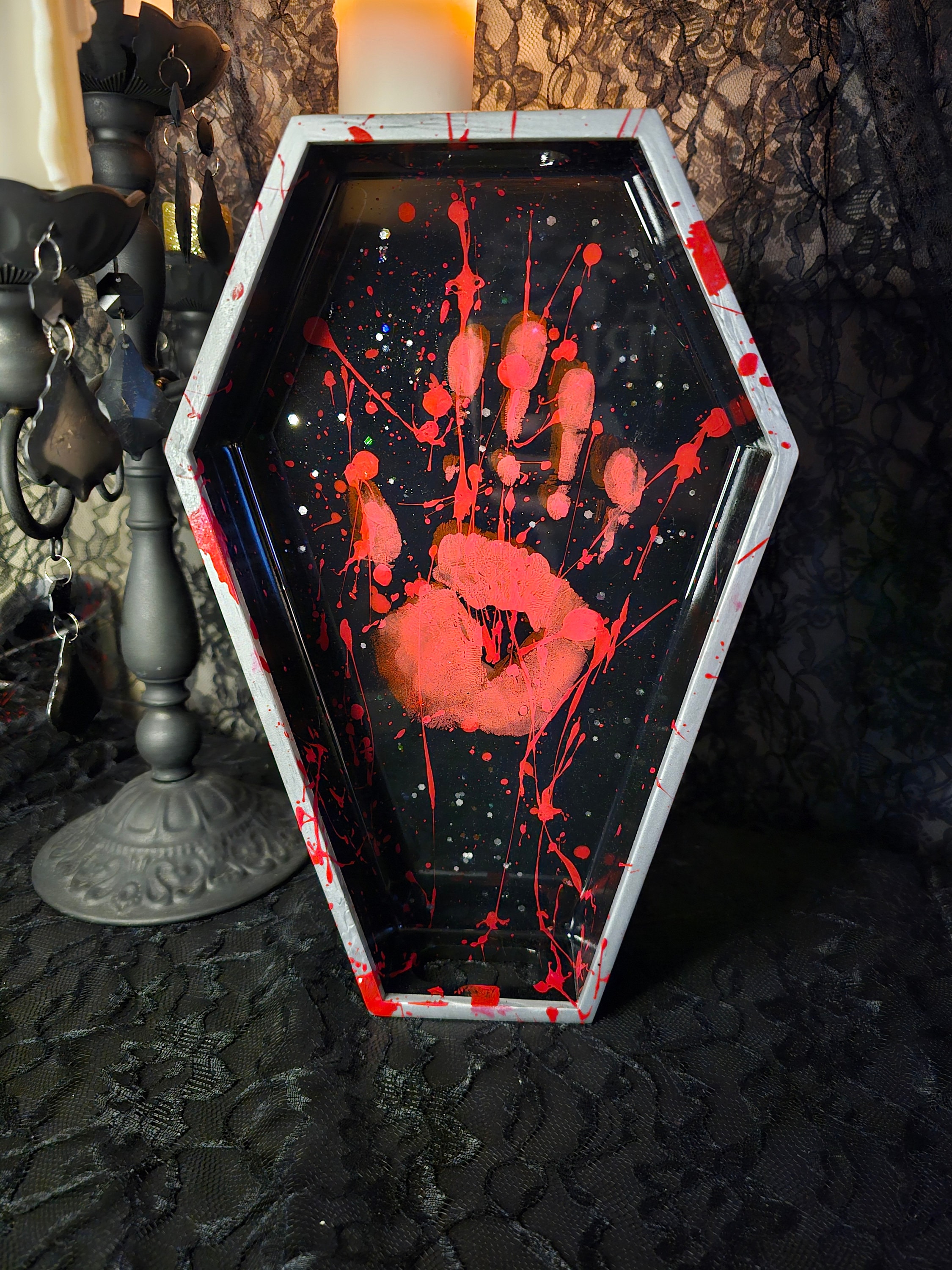 Coffin Tray With Blood Splatter Print - Etsy