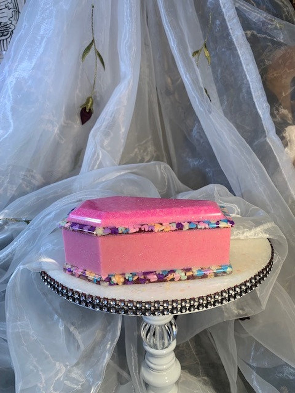 Pink Coffin Box With Heart Trim. - Etsy