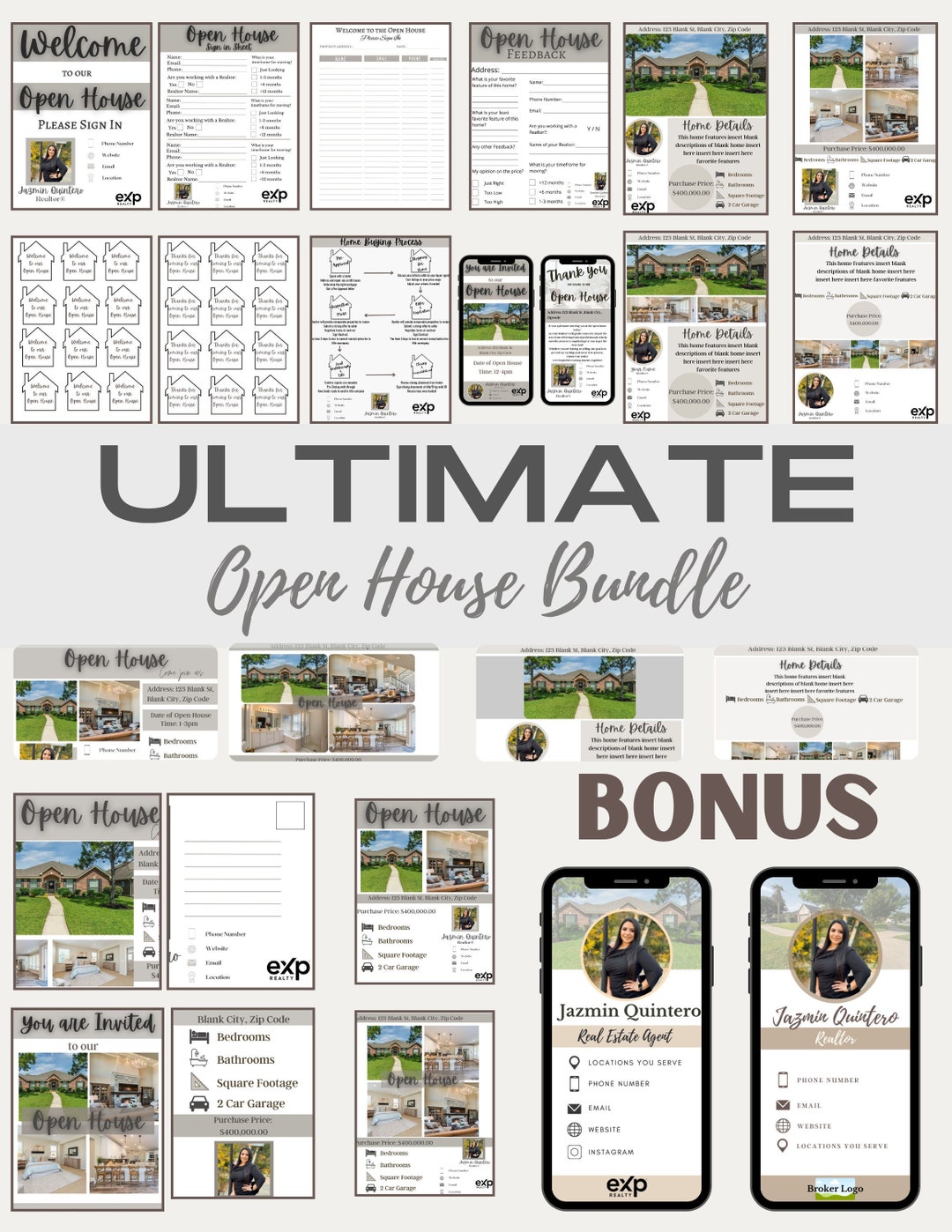 Open House Bundle | Real Estate Marketing Materials | Open House Sign ...