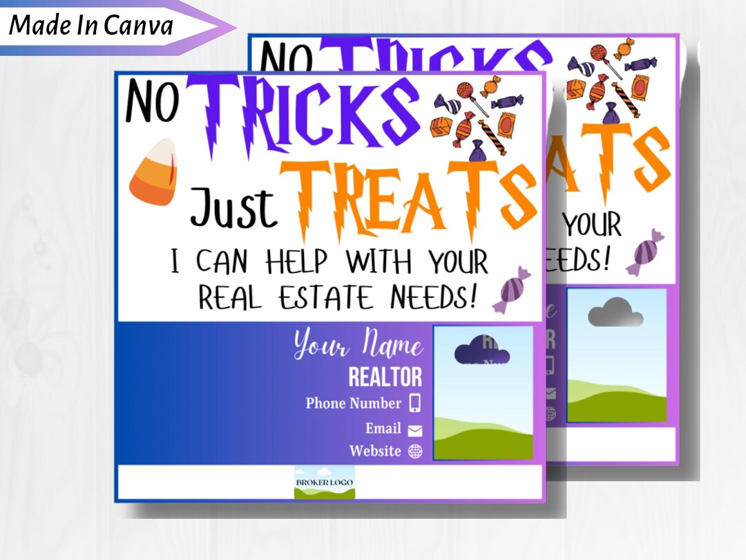 Realtor Halloween Pop by Tag | Printable Canva Template - Etsy Canada