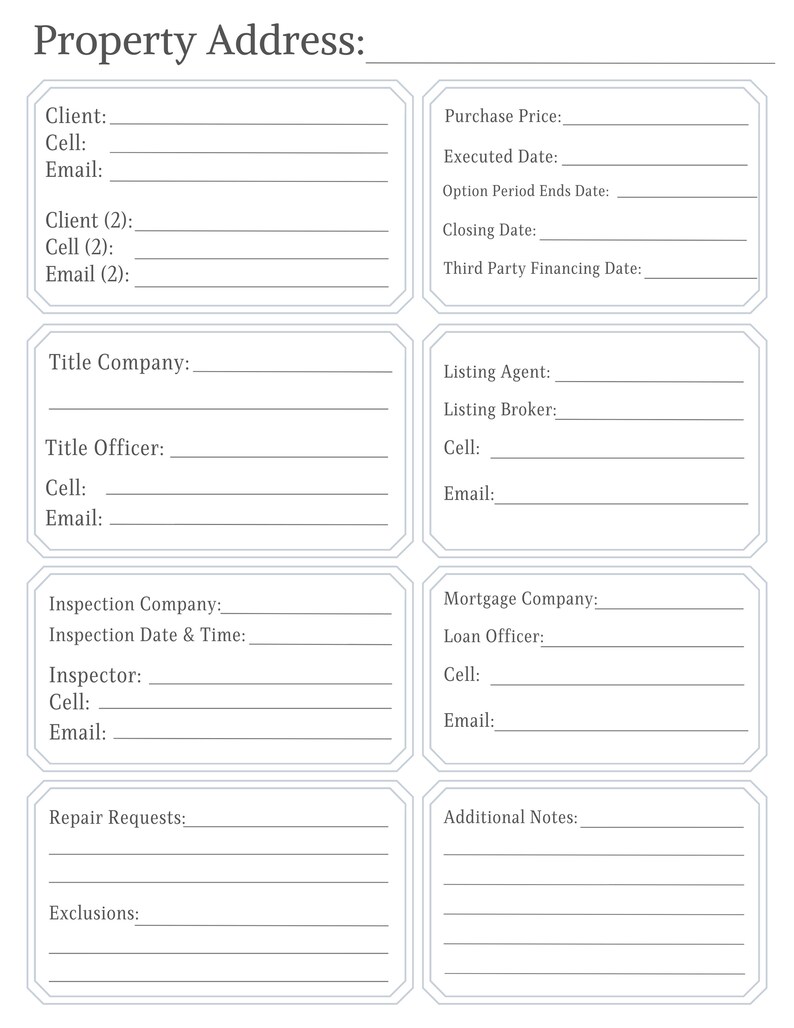 Real Estate Property Information Handout | Real Estate | Real Estate ...