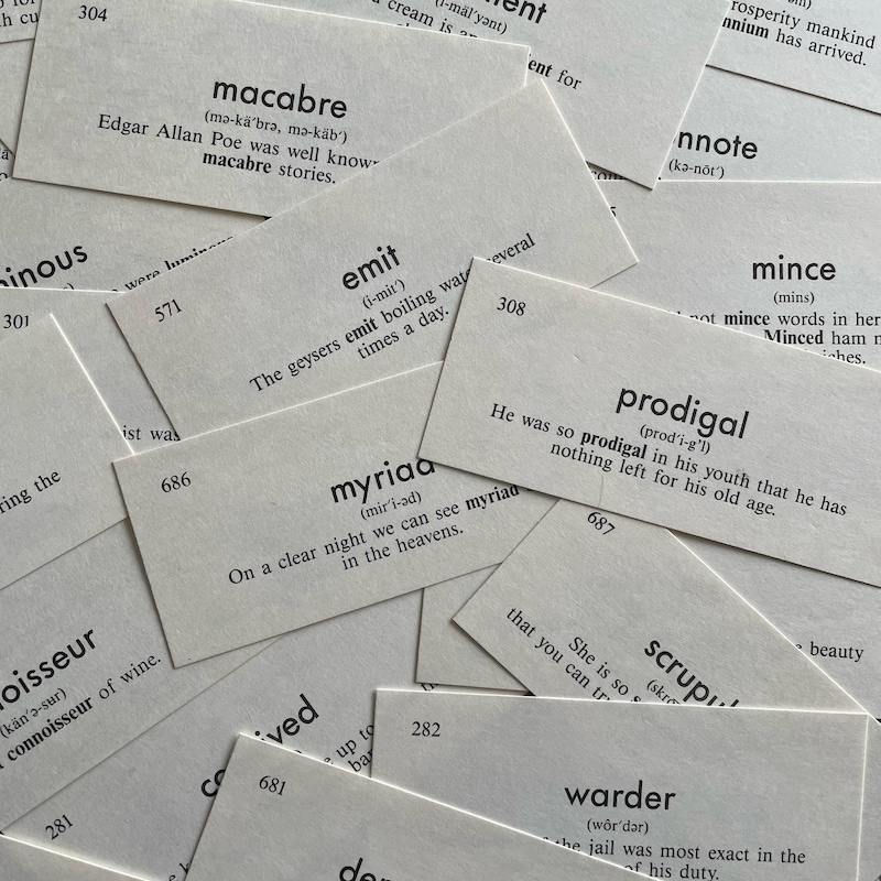Vocabulary Cards - Etsy