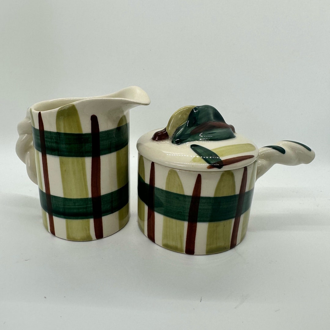 Vintage Blair Gay Plaid Cream and Sugar - Etsy