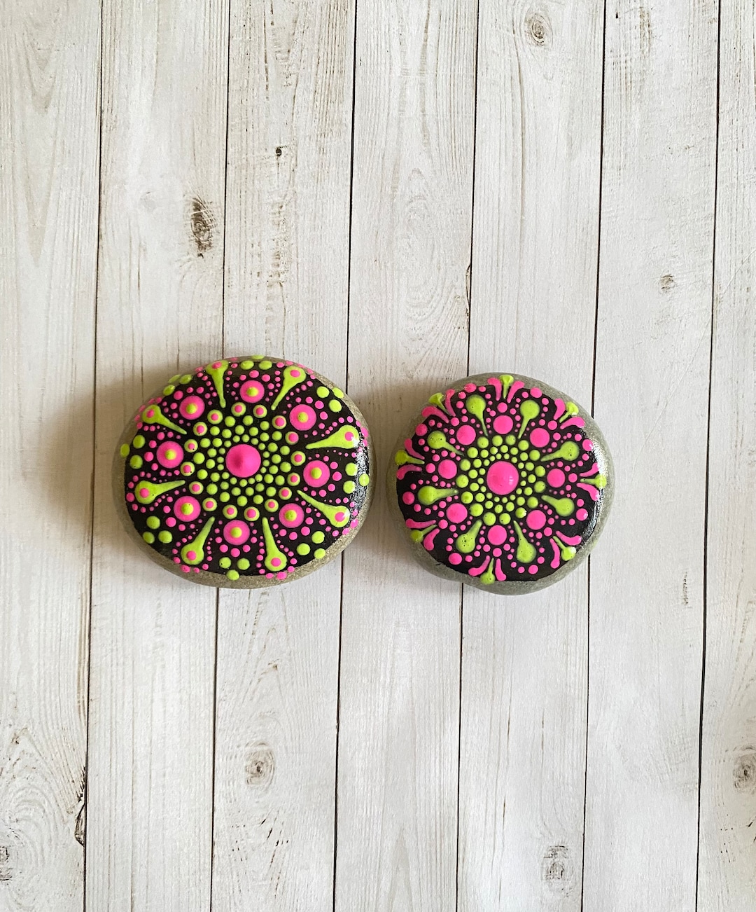 Mandala Beach Pebbles Mandala Stones Dot Art Dot - Etsy