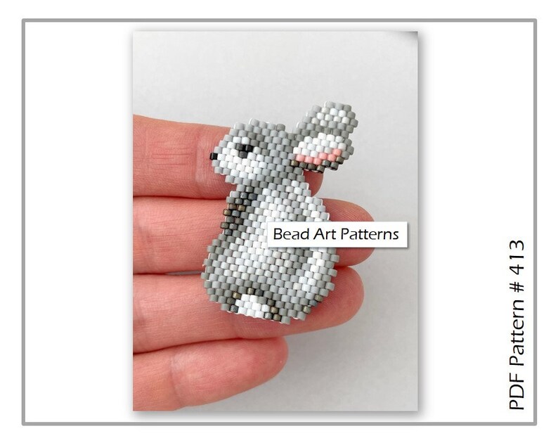 Hare Beaded Brick Stitch PDF Pattern for Miyuki Delica 11/0 Seed Beads ...