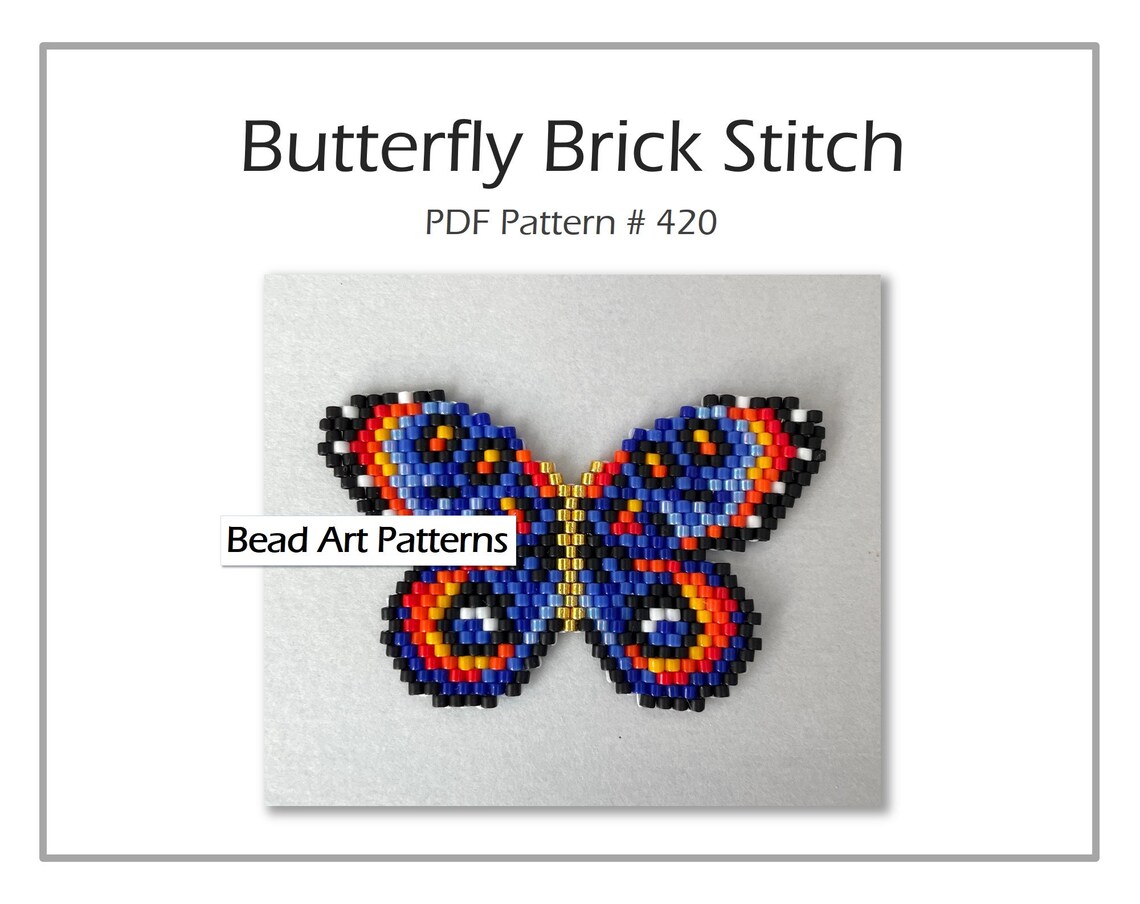 Butterfly Brick Stitch Bead PDF Pattern for Miyuki Delica 11/0 - Etsy