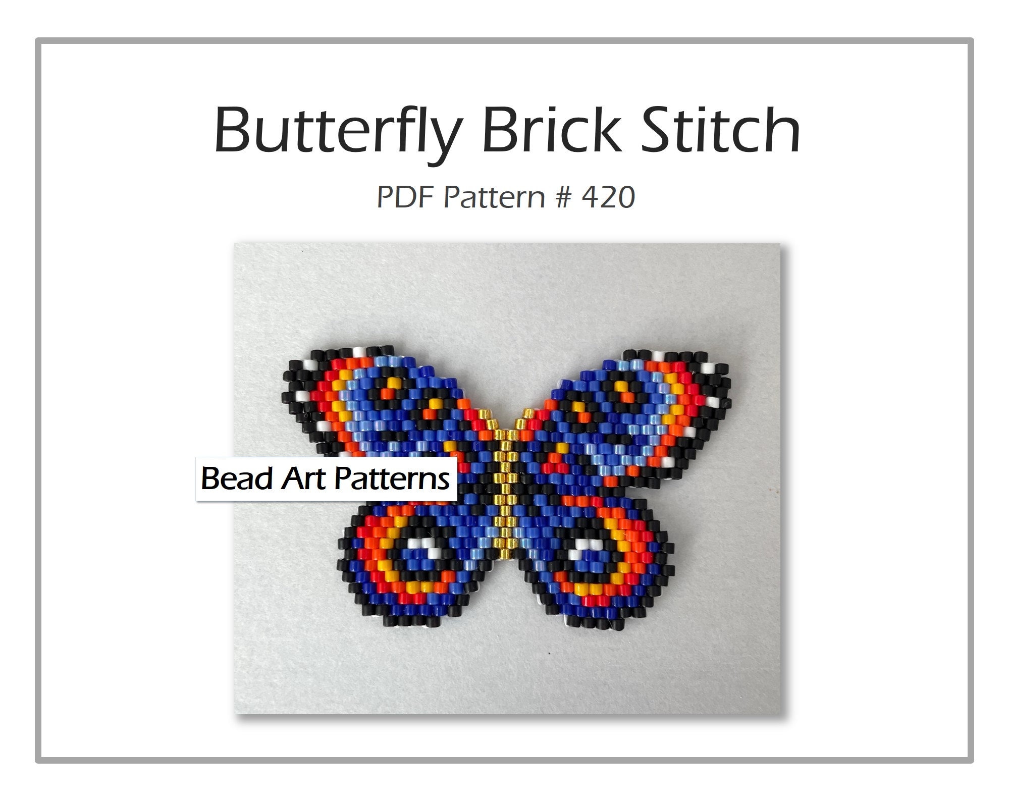 Butterfly Brick Stitch Bead PDF Pattern for Miyuki Delica 11/0 - Etsy ...