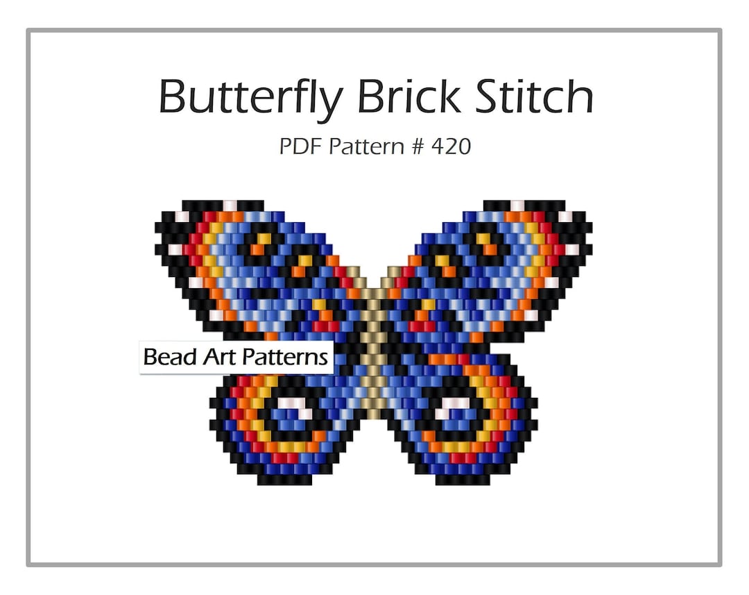 Butterfly Brick Stitch Bead PDF Pattern for Miyuki Delica 11/0 Seed ...