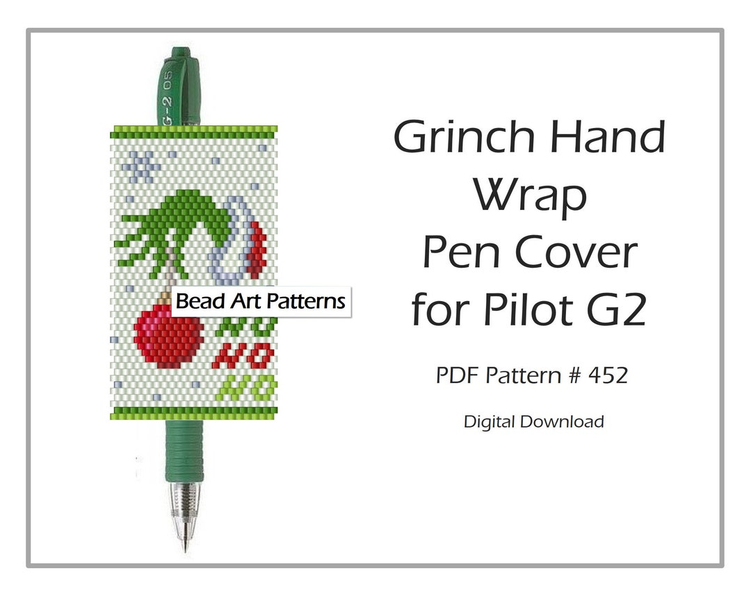 Beaded Wrap Pen Pilot G2 Cover Peyote Christmas PDF Pattern for Miyuki ...