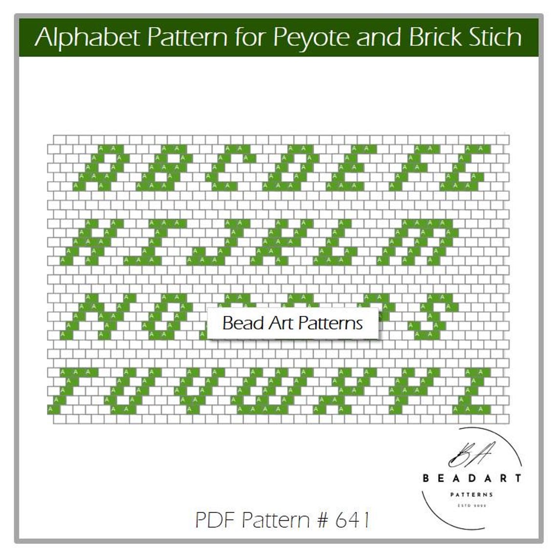 Alphabet for Peyote and Brick Stitch Beading PDF Pattern #641 - Etsy