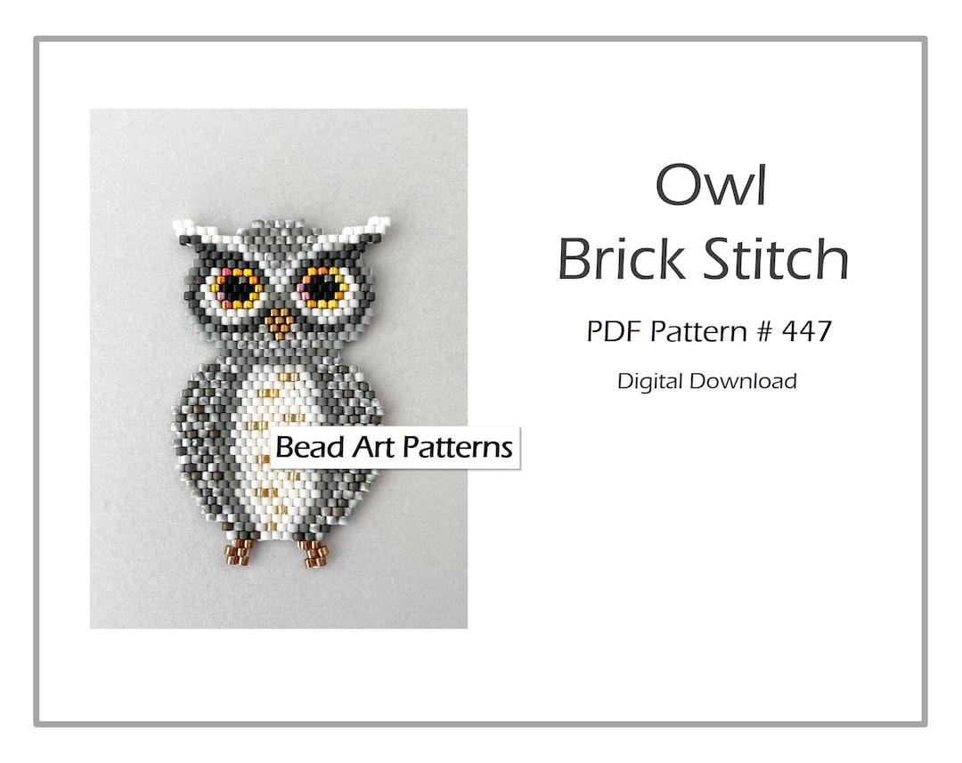 Owl Brick Stitch Bead PDF Pattern for Miyuki Delica 11/0 Seed Beads ...
