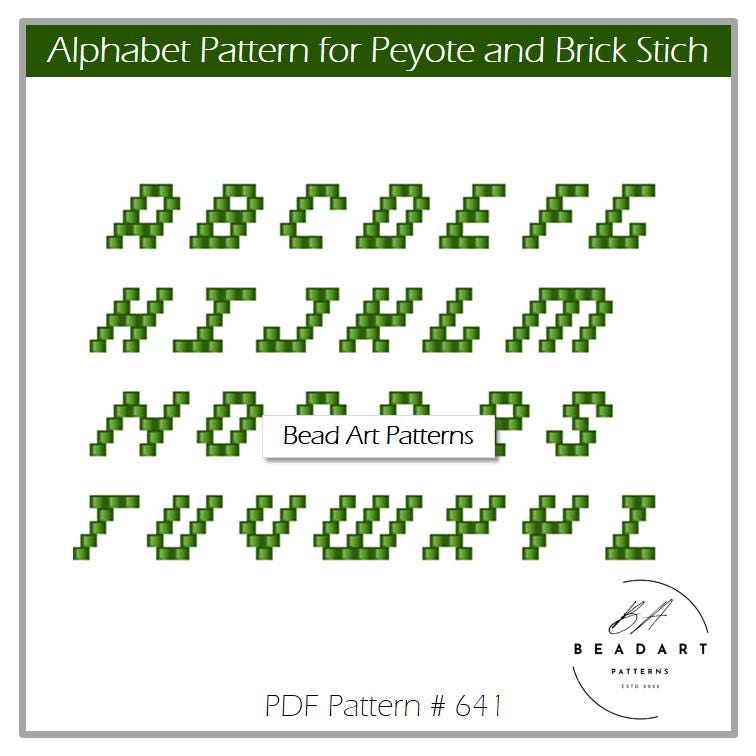 Alphabet for Peyote and Brick Stitch Beading PDF Pattern #641 - Etsy