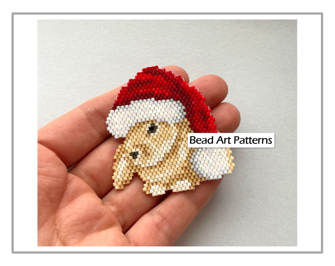 Rabbit Christmas Brick Stitch Bead PDF Pattern for Miyuki - Etsy