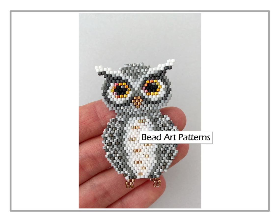 Owl Brick Stitch Bead PDF Pattern for Miyuki Delica 11/0 Seed Beads ...