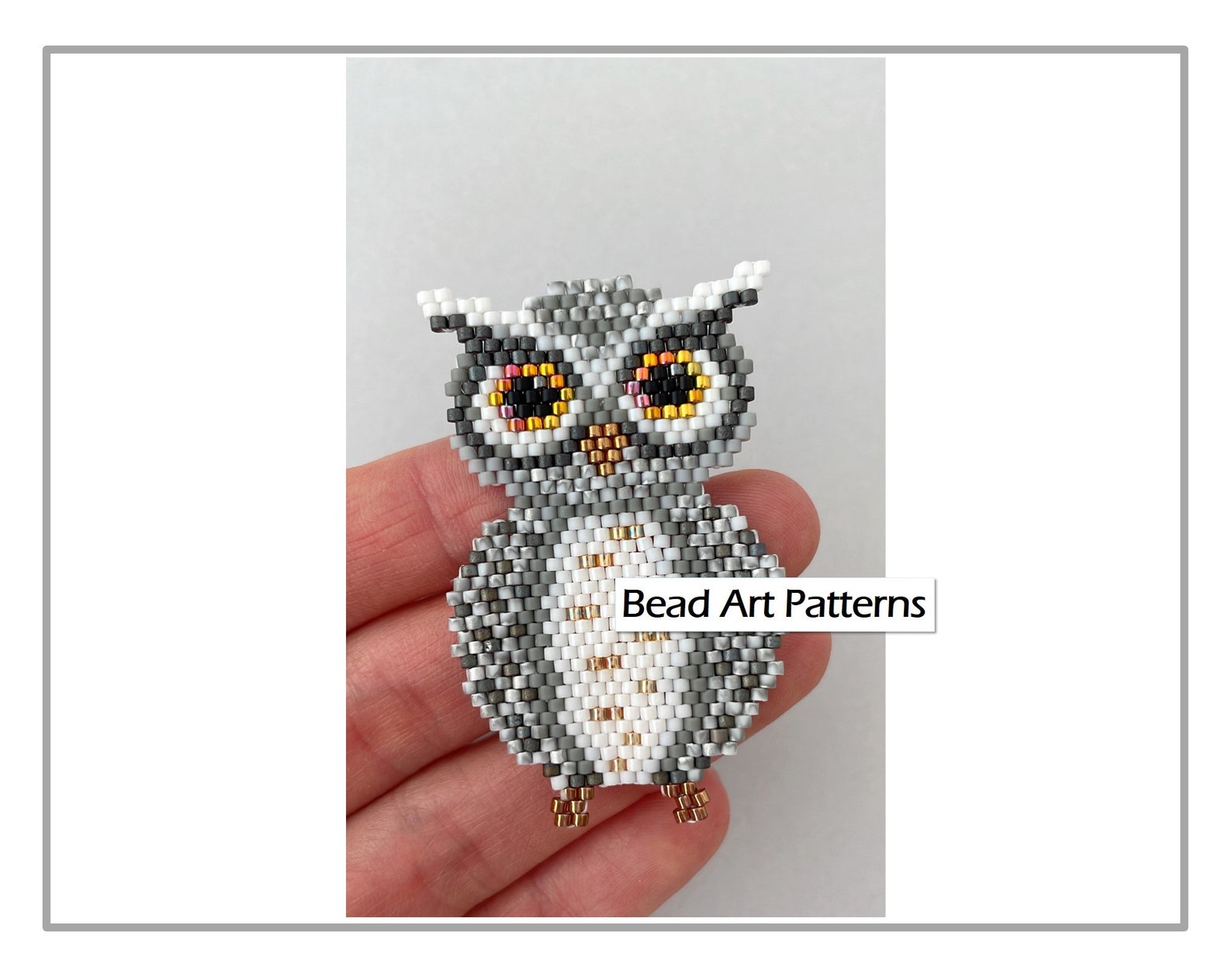 Owl Brick Stitch Bead PDF Pattern for Miyuki Delica 11/0 Seed Beads ...