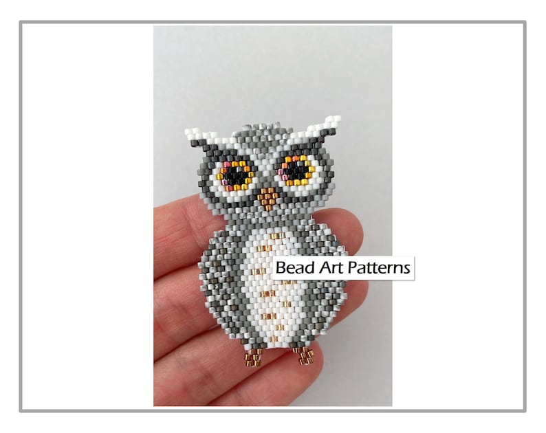 Owl Brick Stitch Bead PDF Pattern for Miyuki Delica 11/0 Seed Beads ...
