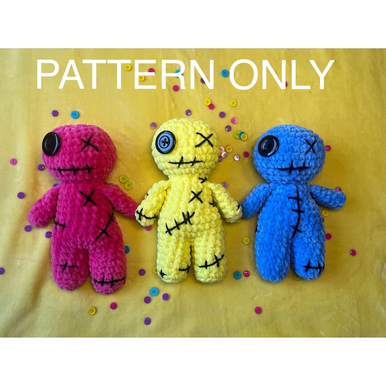 No Sew Crochet Voodoo Doll Pattern Easy Beginner Amigurumi - Etsy