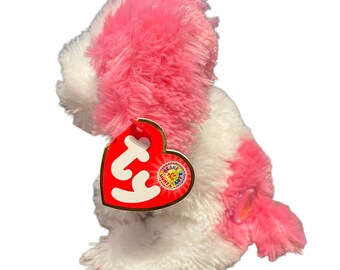 Ty Pink and White Dog - Etsy