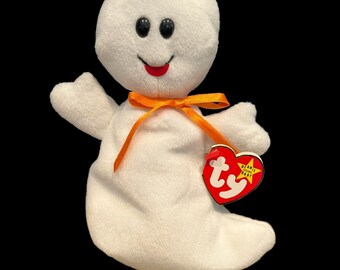 TY Beanie Baby SPOOKY the Ghost With Pumpkin 7 Inch - Etsy