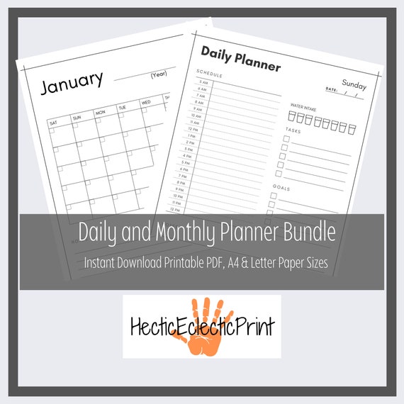 Daily and Monthly Planner Bundle Planning for Each Day of - Etsy