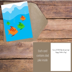 Printable 5X7 Father's Day Card Bundle, Complete With Dad Joke Inside ...